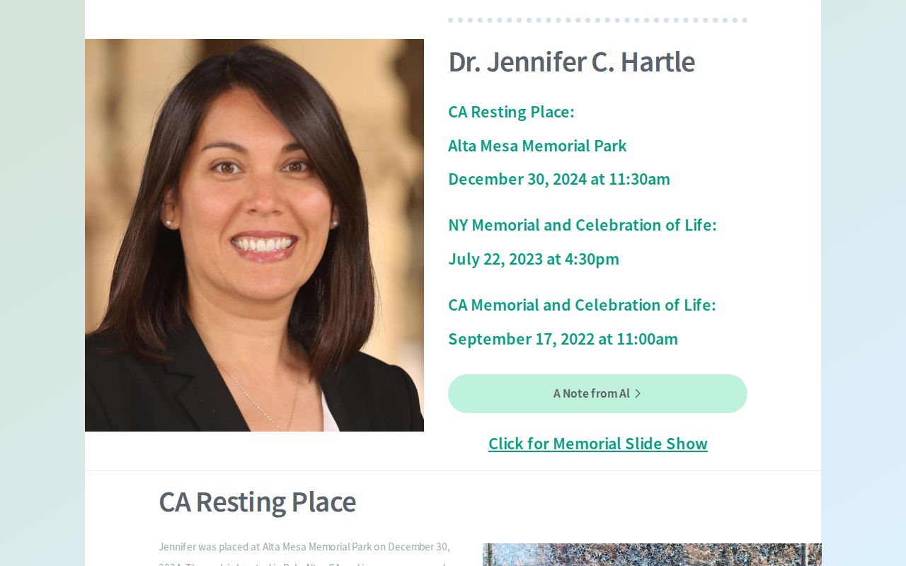 JCH Memorial Celebration Page